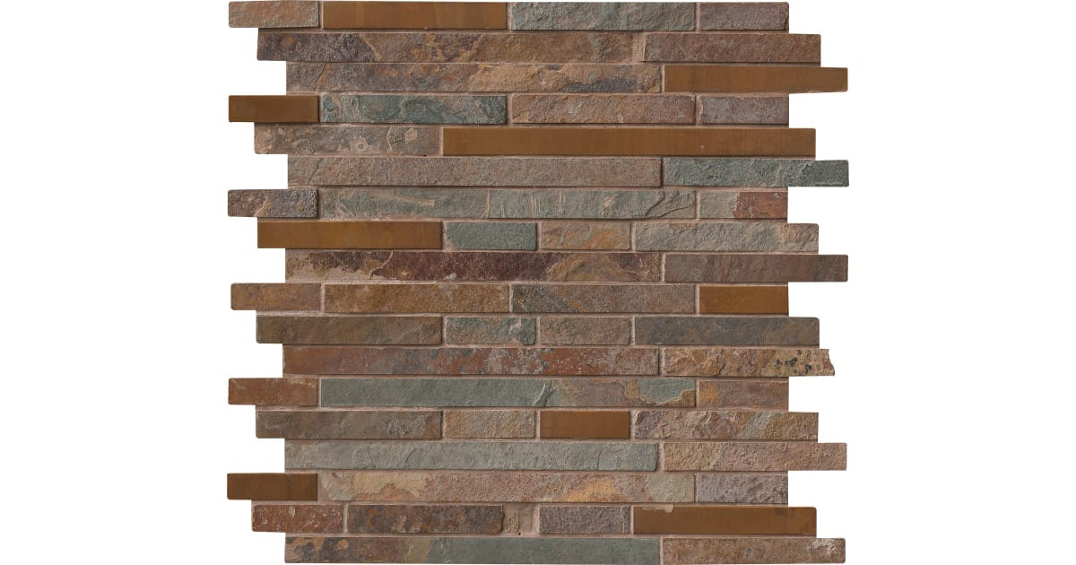 MSI SMOT-SMTIL-RC8MM 12" x 12" Cladding Mosaic Sheet - Varied Metal and ...