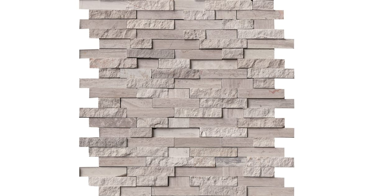 MSI SMOT-WQ-SFIL10MM White Quarry - 12" x 12" Cladding Mosaic Sheet ...