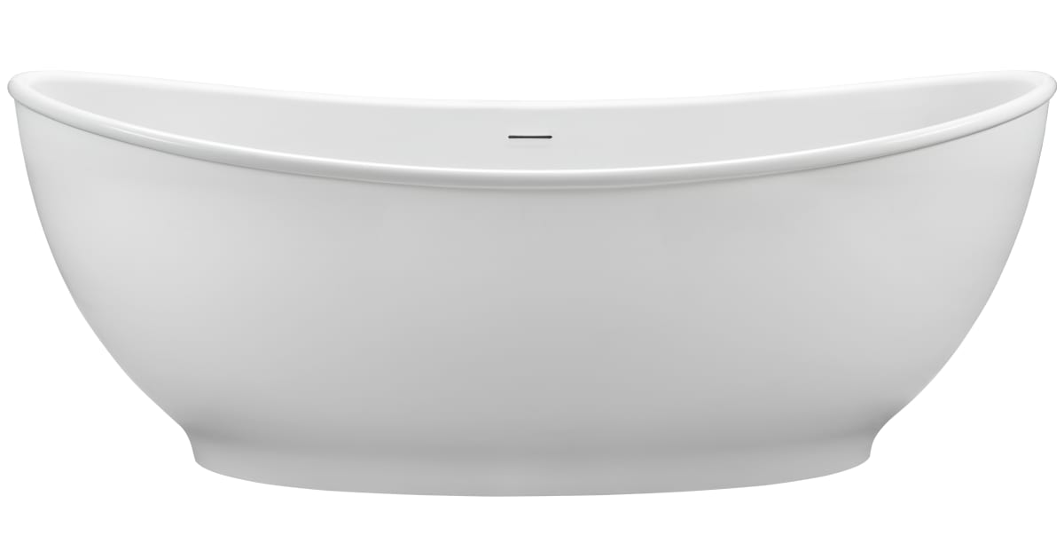 MTI Baths S500-WH-GL Willa Designer 66" Free Standing Composite Soaking ...