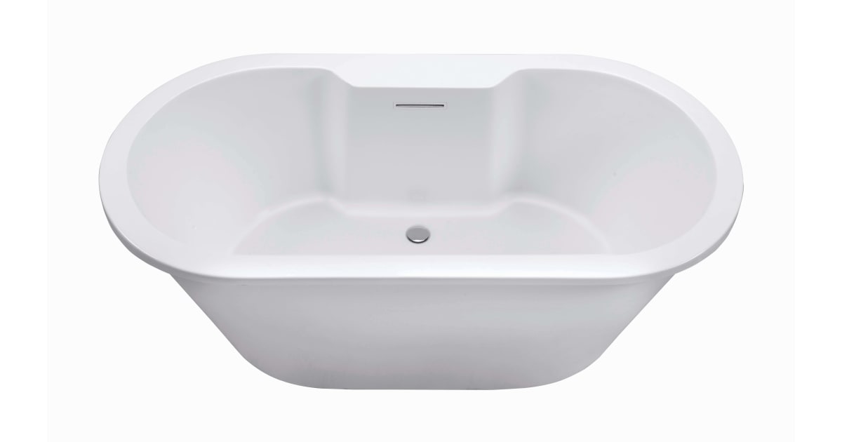 MTI Baths AE225DM-WH New Yorker 10 72" Free Standing Solid Surface Tub ...