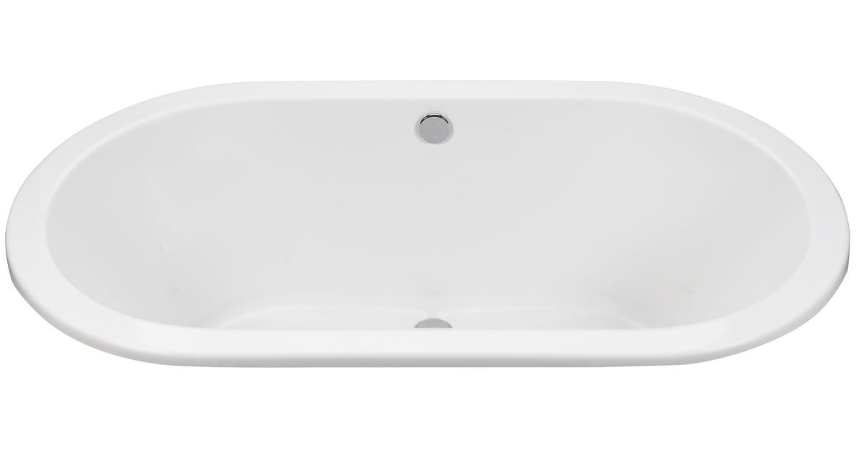 MTI Baths AEM276DM-WH-UM New Yorker 66" Undermount DoloMatte Microbubbles Air Tub with Center ...