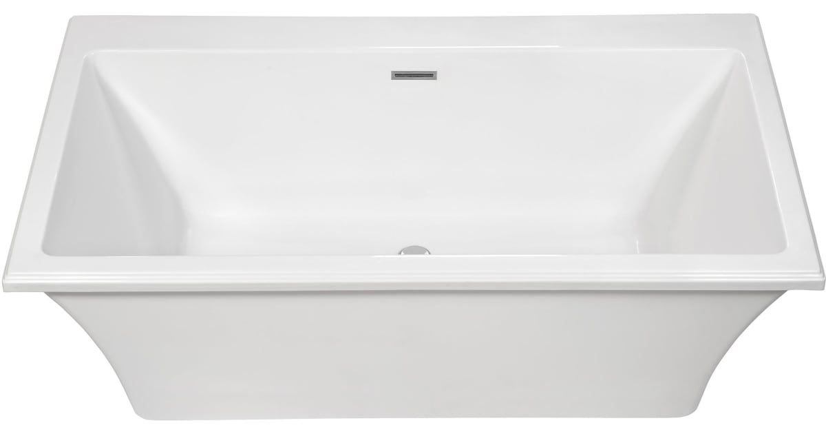 MTI Baths AST238-WH Madelyn 5 66" Free Standing Acrylic Air Tub with ...