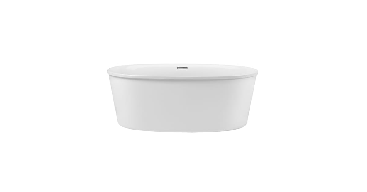 MTI Baths AST250-WH Adel 58" Free Standing Acrylic Experience Tub with ...