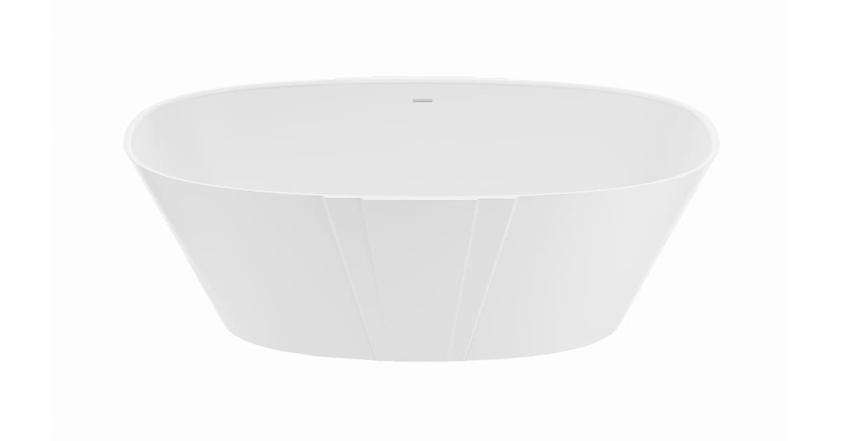 MTI Baths AST414-WH-GL Acquabella 66" Free Standing Stone Composite Air ...