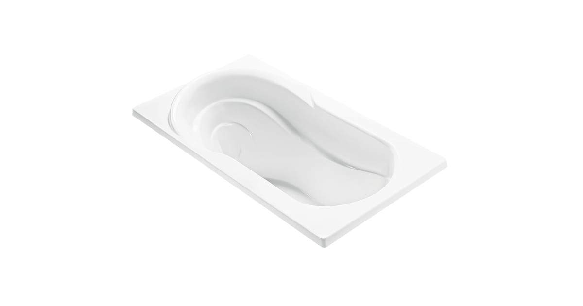MTI Baths AU51-WH Reflection 4 60" Drop-In Acrylic Air Bath and Ultra Whirlpool Tub with ...