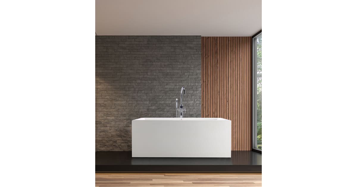MTI Baths M142ASCULPT3 Kahlo 66" Freestanding Acrylic Soaking Tub with ...