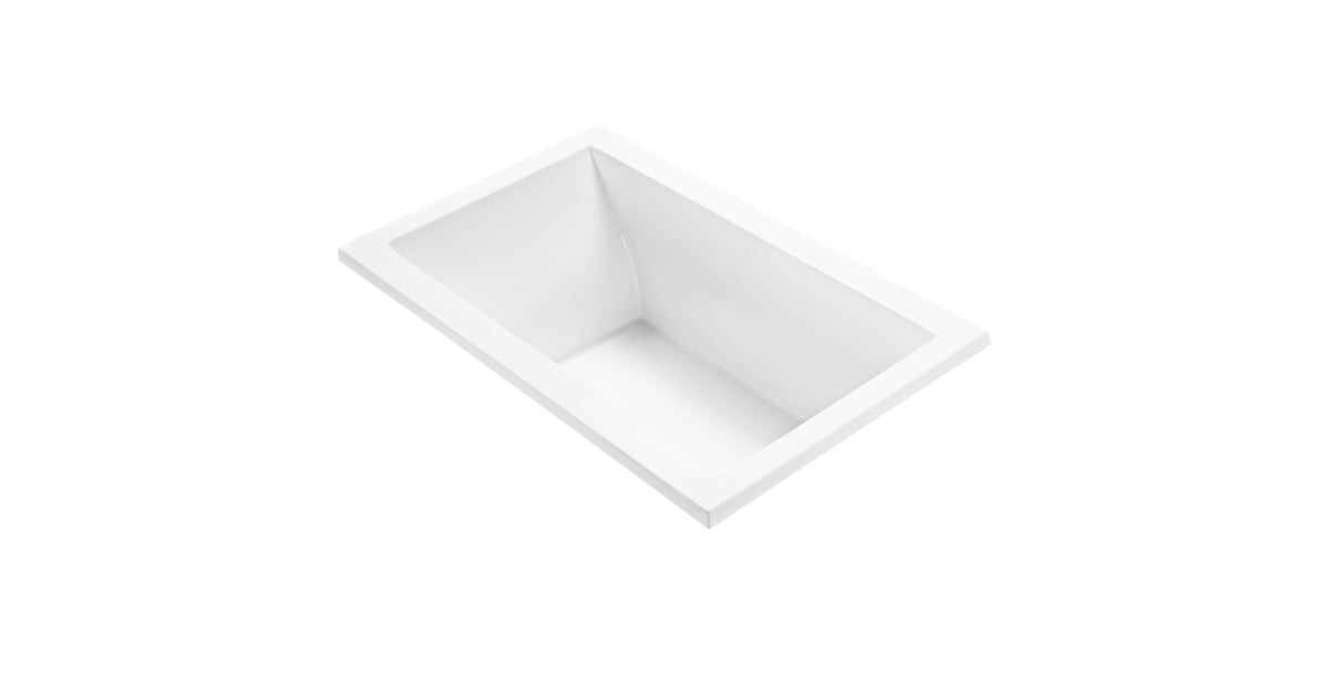 MTI Baths MBACR6036-WH-DI Basics 60" Drop In Acrylic Air Tub with Rear ...