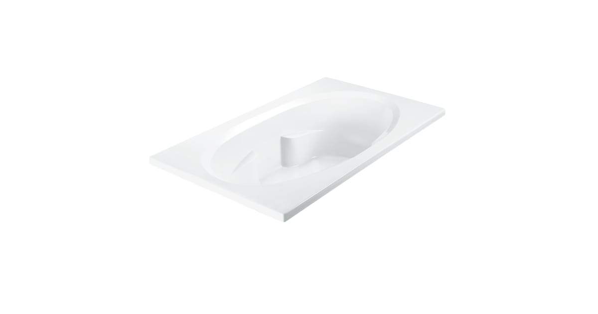 MTI Baths MBARO7142C-WH Basics 71" Drop In Acrylic Air Tub with Center ...