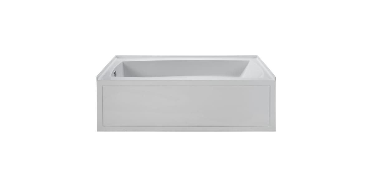 MTI Baths MBSIS7236-WH-LH Basics 72" Three Wall Alcove Acrylic Soaking ...