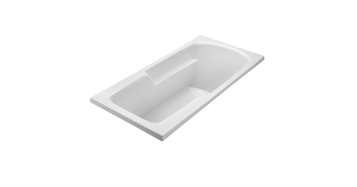 MTI Baths MBSRR6030E-WH Basics 60" Drop In Acrylic Soaking Tub with ...