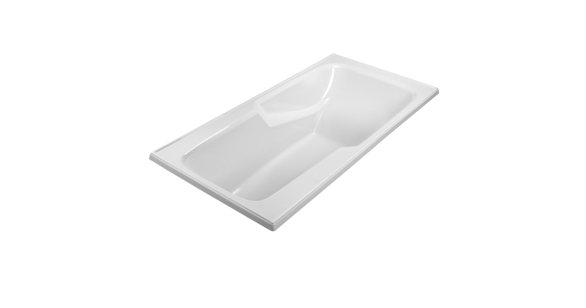 MTI Baths MBSRR7136E-WH Basics 71" Drop In Acrylic Soaking Tub with ...