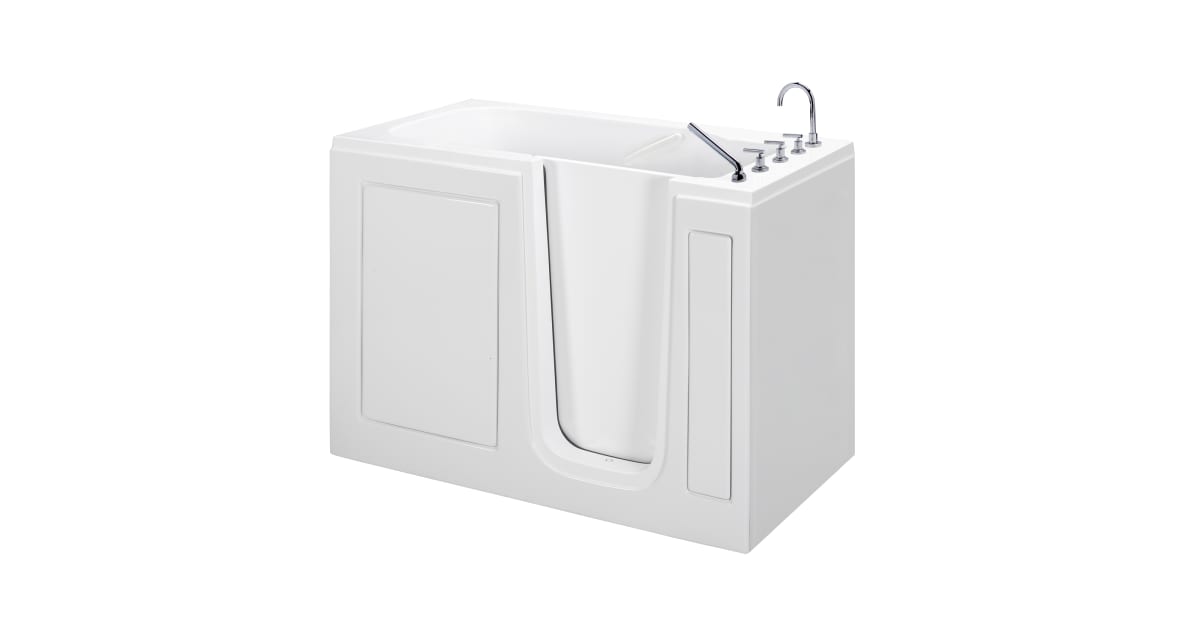 MTI Baths MBSWIR5030NV Basics 52"Walk-In Acrylic Soaking Tub with Rear ...
