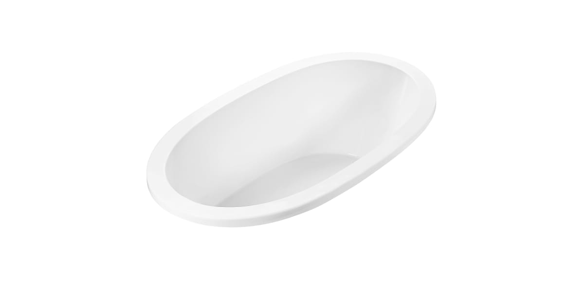 MTI Baths MBWODI7236-WH Basics 73" Drop In Acrylic Whirlpool Tub with ...