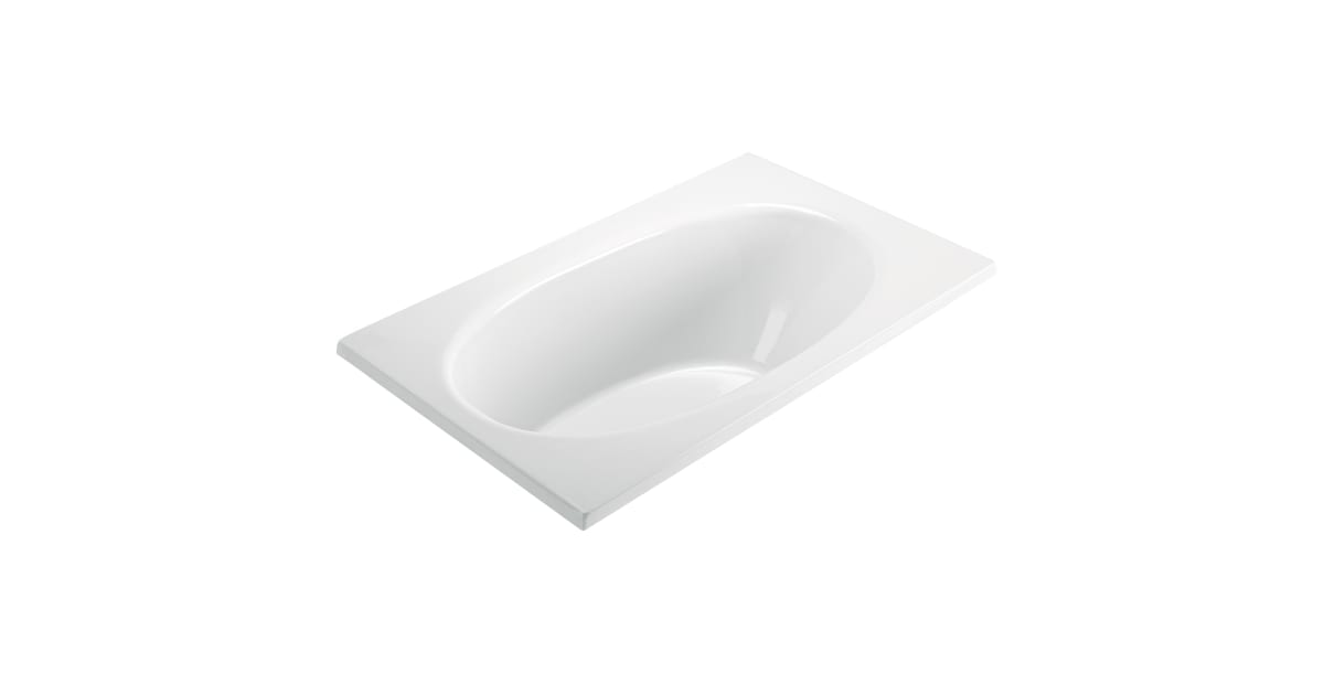 MTI Baths MBWRO6036E-WH Basics 60" Drop In Acrylic Whirlpool Tub with ...