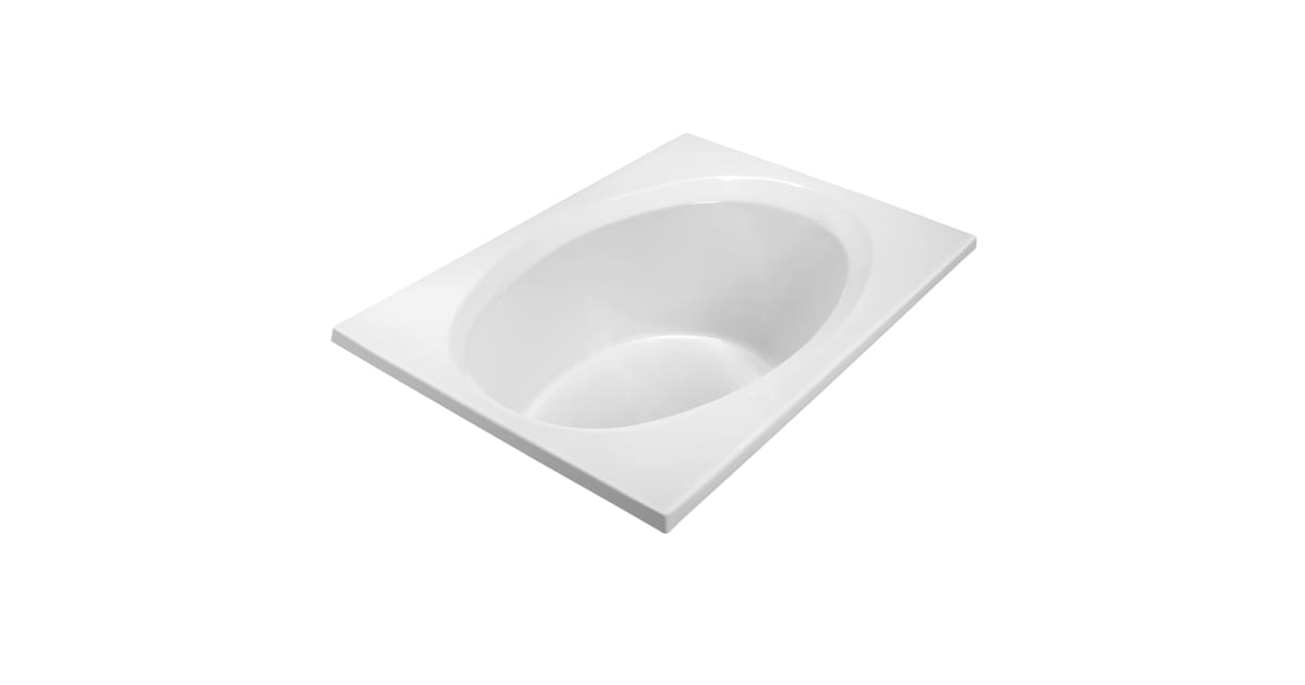 MTI Baths MBWRO6042E-WH Basics 60" Drop In Acrylic Whirlpool Tub with ...