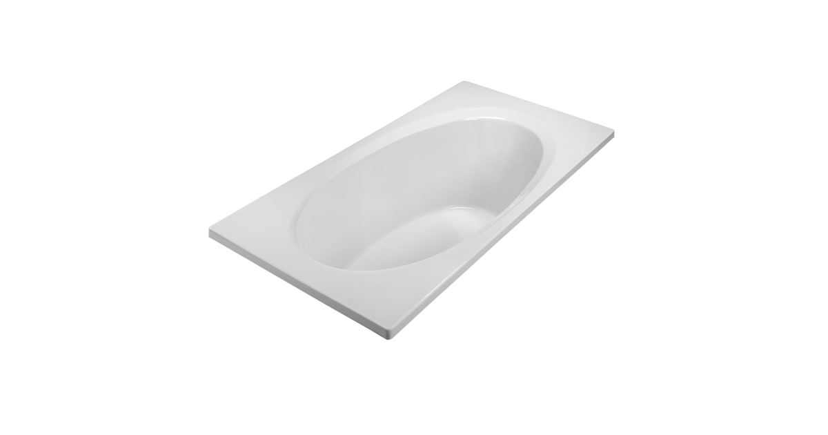 MTI Baths MBWRO7236E-WH Basics 72" Drop In Acrylic Whirlpool Tub with ...
