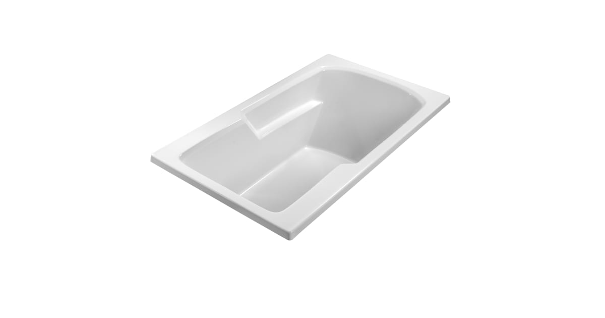 MTI Baths MBWRR6032E-WH Basics 59" Drop In Acrylic Whirlpool Tub with ...