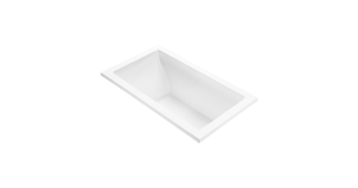 MTI Baths S186-WH-UM Andrea 19 54" Undermount Acrylic Soaking Tub with ...