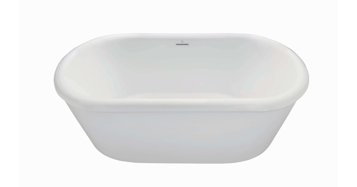 MTI Baths S254DM-WH Noella 65" Free Standing Solid Surface Tub with ...
