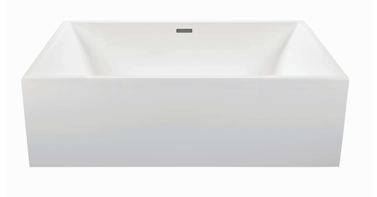 MTI Baths S256DM-WH Owen 66" Free Standing DoloMatte Soaking Tub with ...