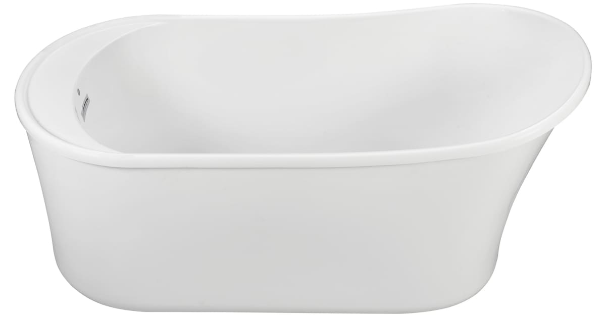 MTI Baths S267DM-WH Eryn 60" Free Standing DoloMatte Soaking Tub with ...