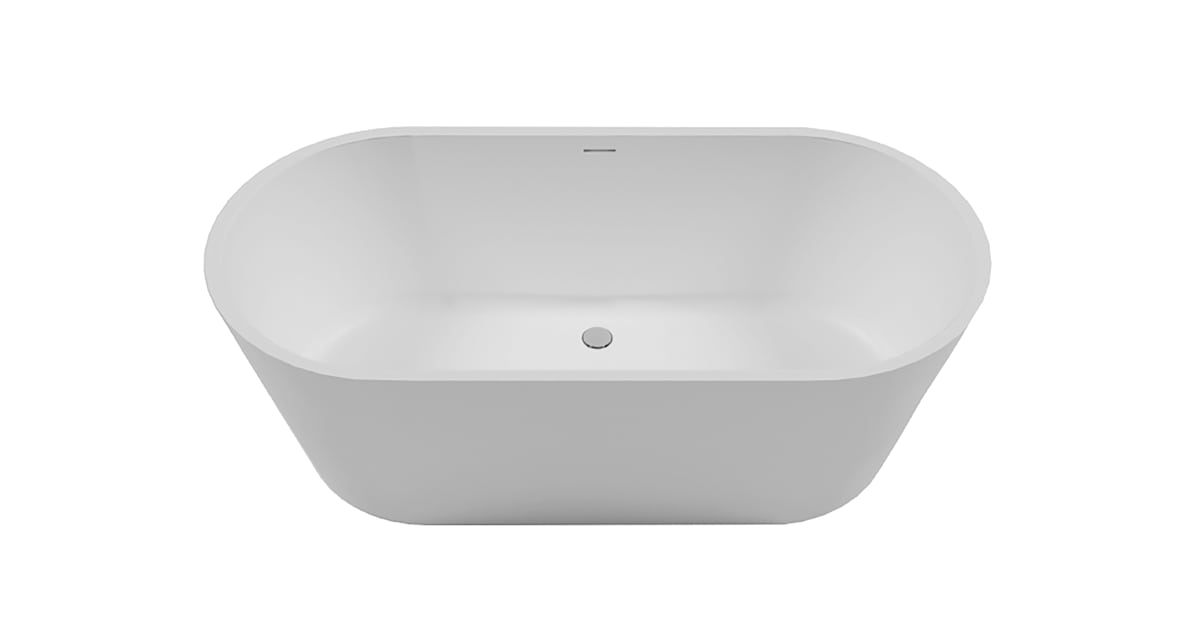 MTI Baths S272GL-WH Boutique Evalina 66" Free Standing Solid Surface ...