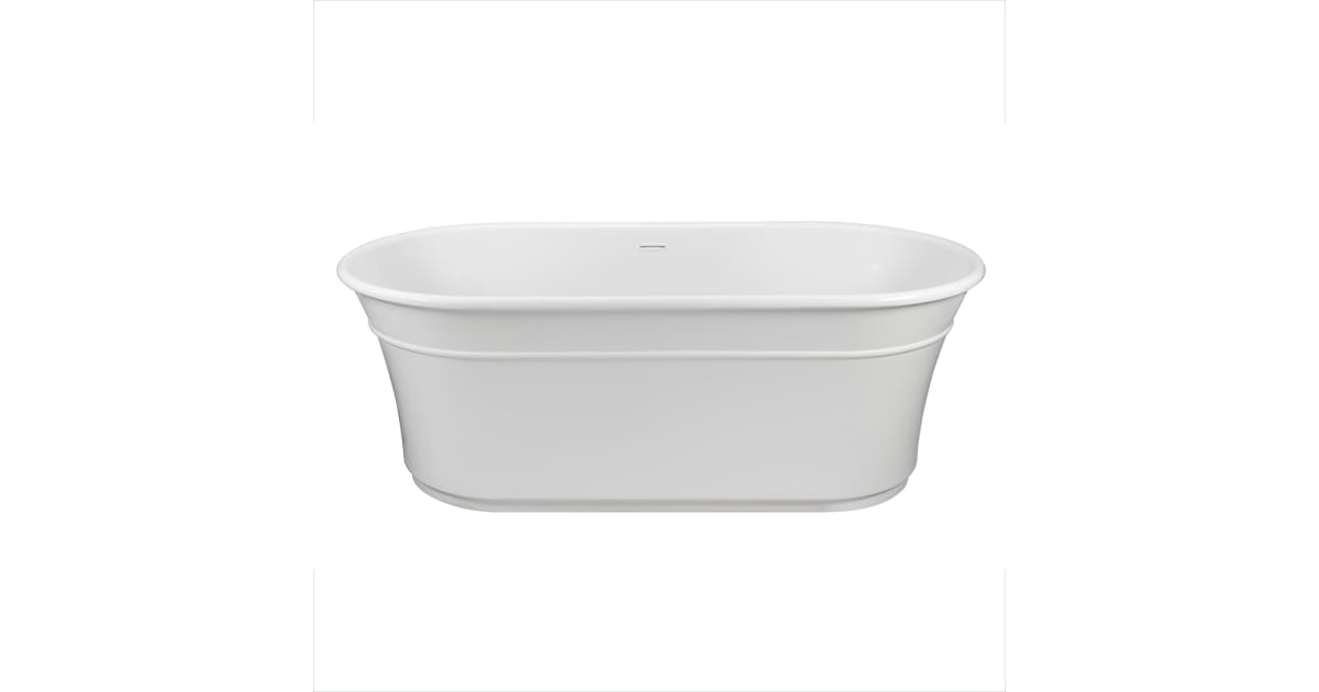 MTI Baths S404-WH-GL Cosmopolitan 66" Free Standing Stone Composite ...