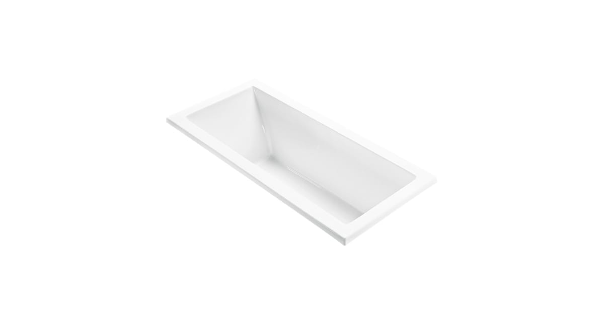 MTI Baths S91-WH-UM Andrea 1 Designer 72" Undermount Acrylic Soaking ...