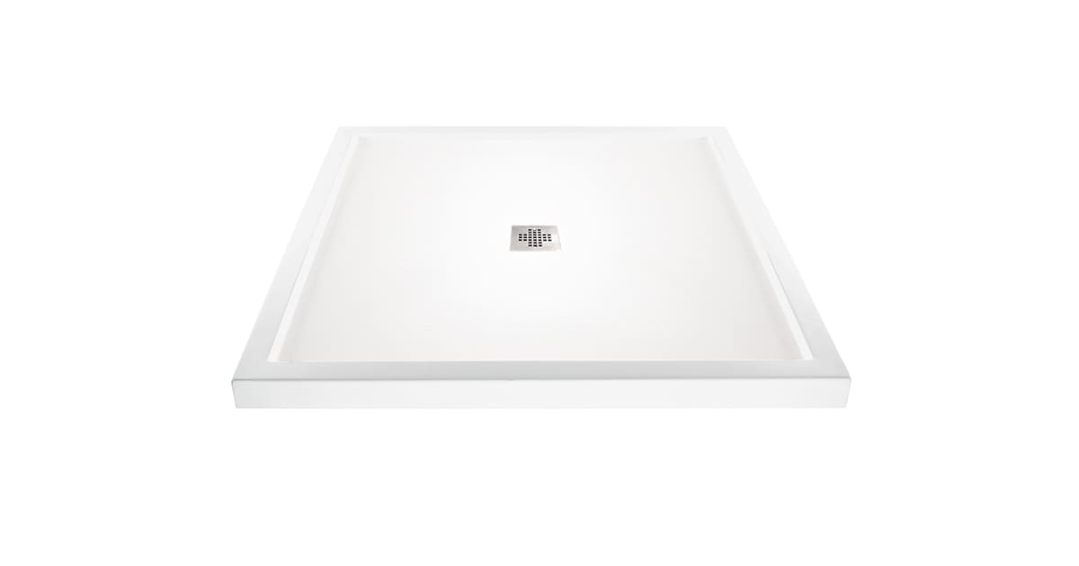 MTI Baths SBDM4242MTWH Designer 42" x 42" Square Shower Base with ...