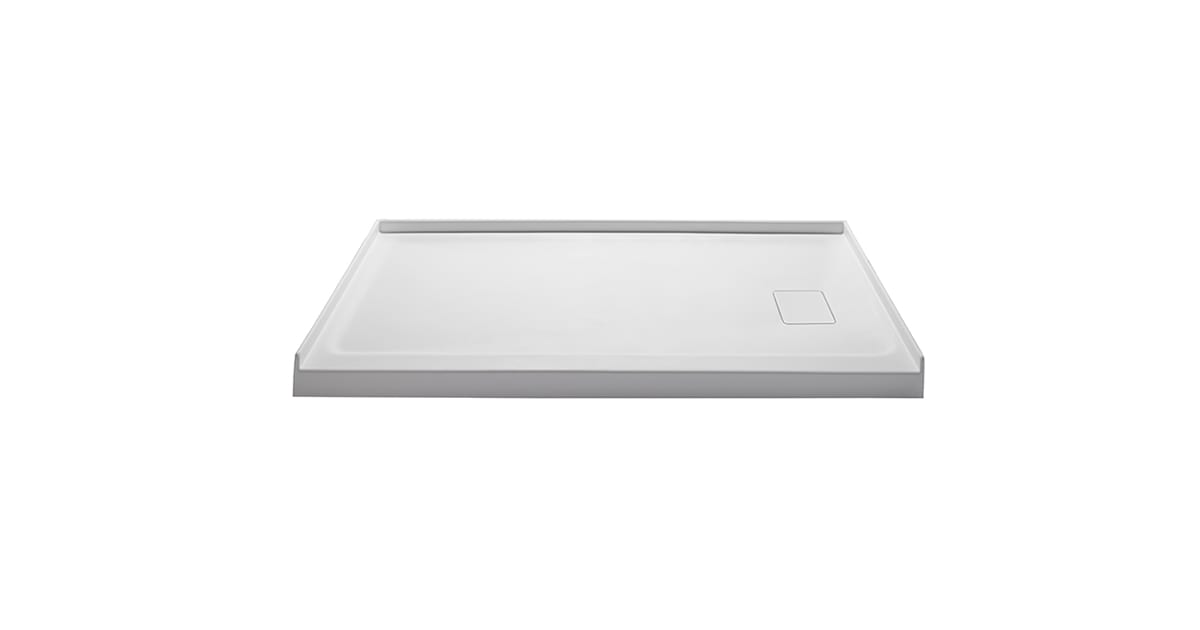 MTI Baths SBDM6034IFM-RH-WH Designer 60" x 34" Rectangular Shower Base ...