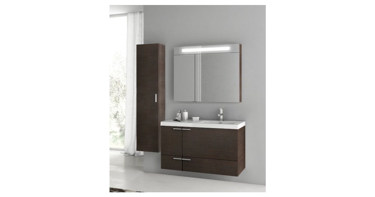 Nameeks ACF ANS329 ACF Wall Mounted / Floating Vanity Set with Wood ...