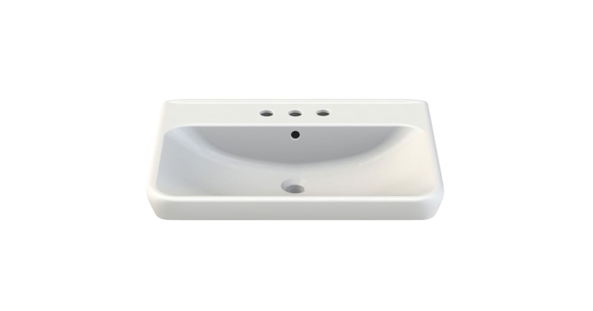 Nameeks CeraStyle 030600-U-Three Hole Belo 27-3/16" Rectangular Ceramic ...