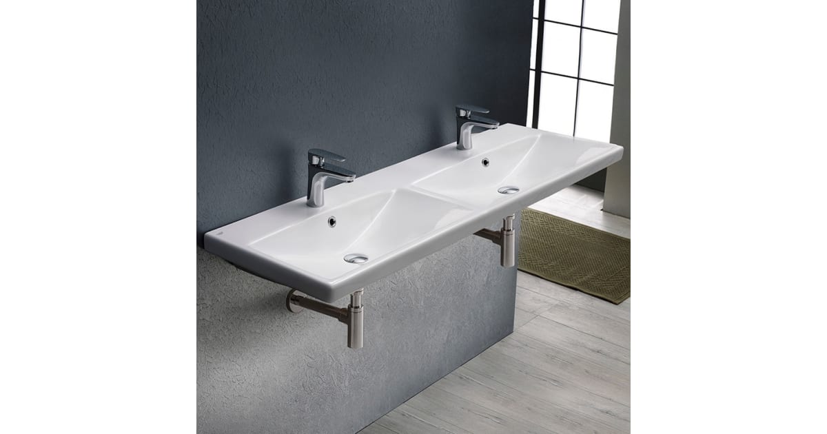 Nameeks CeraStyle 032500-U-Two Hole Elite 47-1/4" Rectangular Ceramic ...