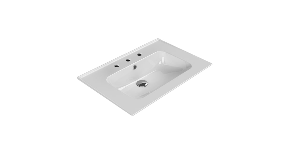 Nameeks Cerastyle 042200-U-Three Hole Blue 27-5/8" Rectangular Ceramic ...