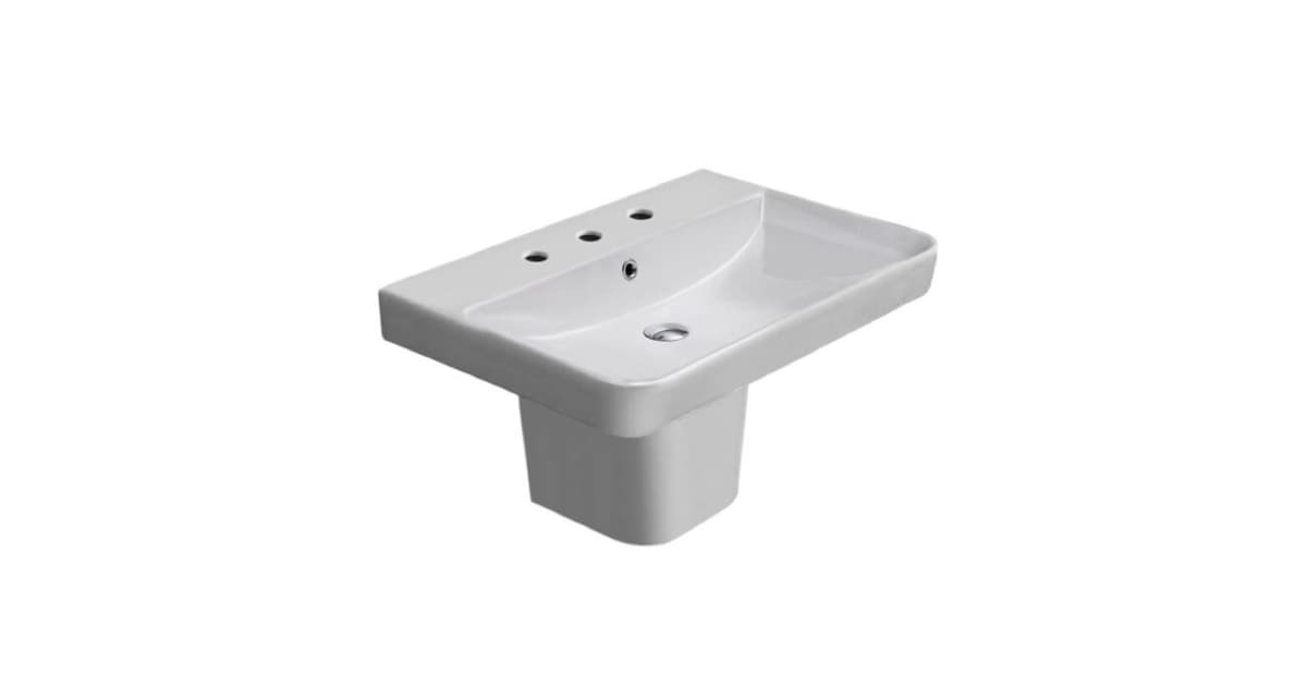 Nameeks CeraStyle 079600U-S-PED-Three Hole Noura 23-5/8" Rectangular ...