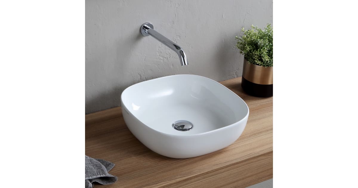 Nameeks Scarabeo 1806-No Hole Scarabeo Glam 16" Square Ceramic Vessel ...