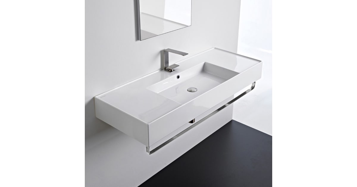 Nameeks Scarabeo 5125-TB-One Hole Scarabeo Teorema 2.0 48" Rectangular ...