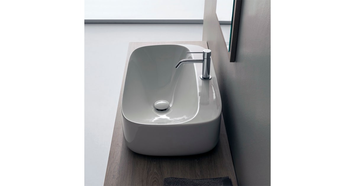 Nameeks Scarabeo 5505-One Hole Scarabeo 28-2/5" Ceramic Bathroom Sink ...