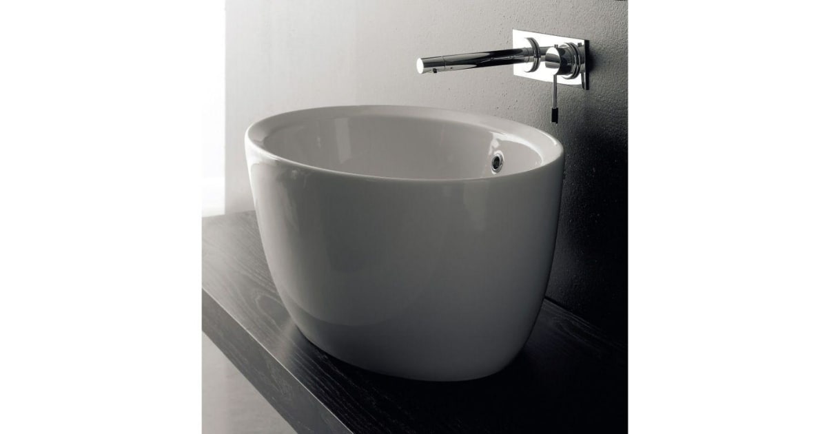 Nameeks Scarabeo 8056-No Hole Scarabeo 25-1/8" Ceramic Vessel Bathroom ...