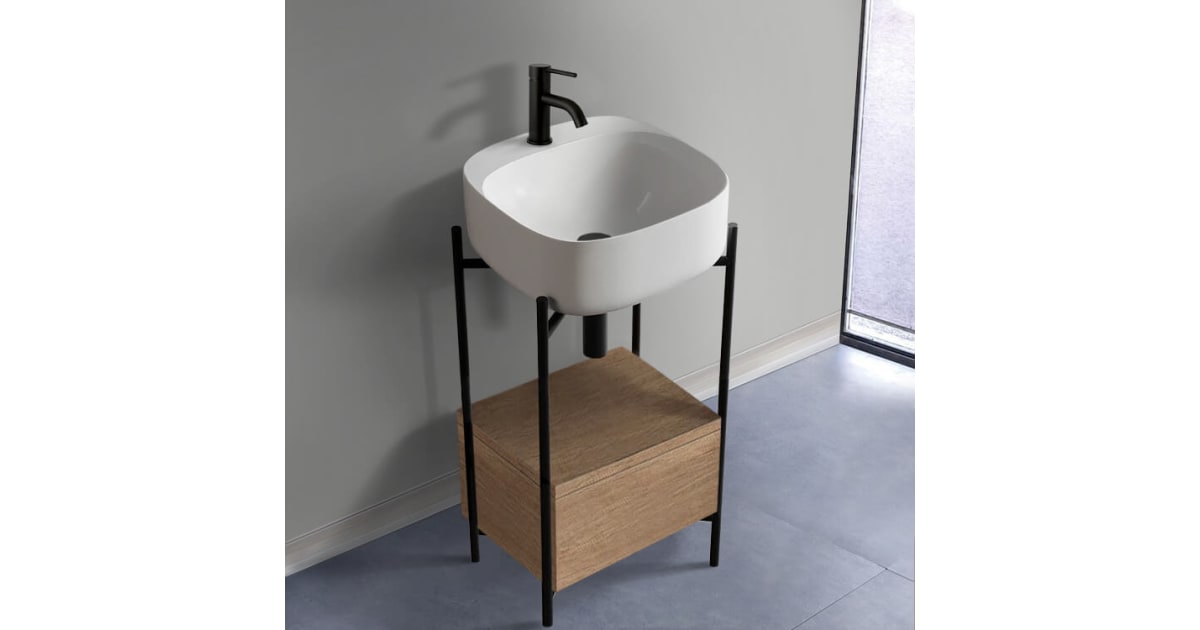 Nameeks Scarabeo 5504-DIVA-89 Diva Console Sink Vanity With Ceramic ...