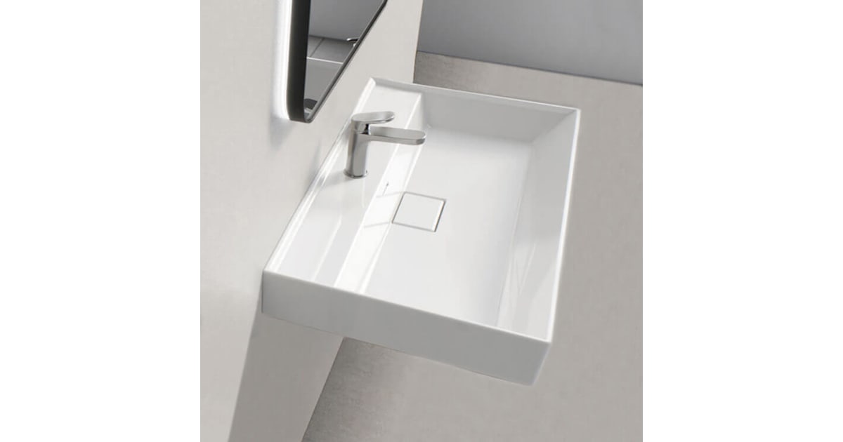 Nameeks CeraStyle 037100-U-ONE HOLE Sharp Rectangular White Ceramic ...