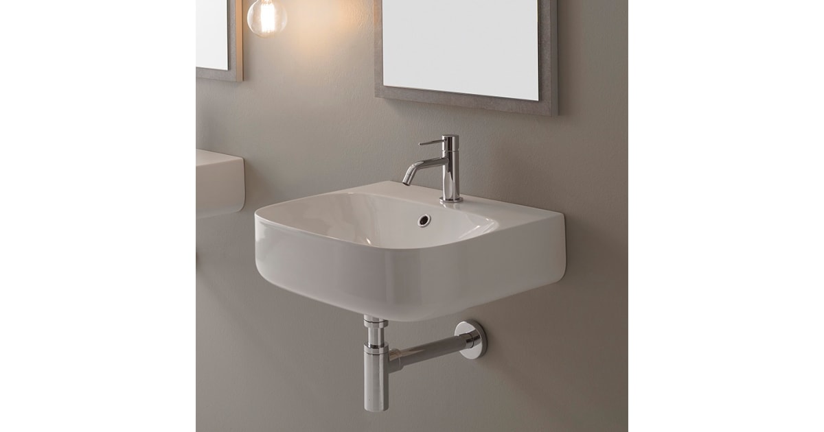 Nameeks Scarabeo 5507-One Hole 20" Ceramic Wall Mounted Bathroom Sink ...