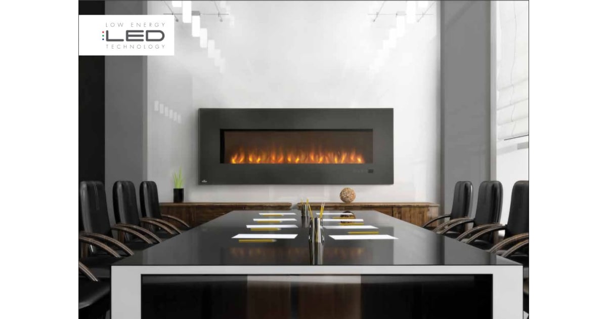 Napoleon EFL60H 60" Wide Slimline Wall Mount Electric Fireplace with ...