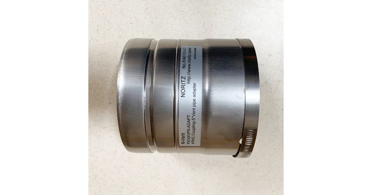 Noritz PVC4XVP5-ADAPT 4" PVC to 5" Stainless Steel Vent Adapter ...
