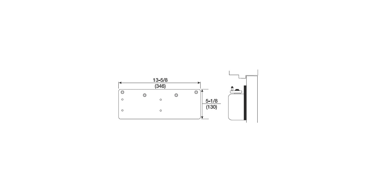 Norton 7788689 7700 Series Narrow Top Rail Door Closer Drop Plate ...