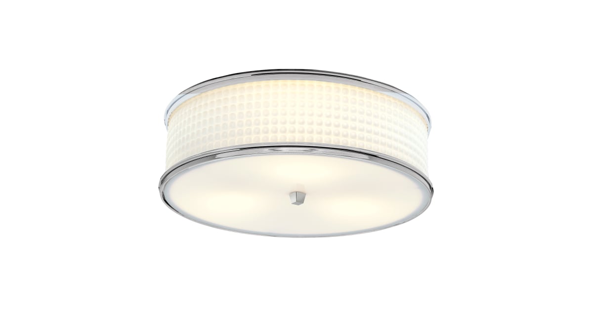 Norwell Lighting 5665-PN-WG Prism 3 Light 17" Wide Semi-Flush Drum ...