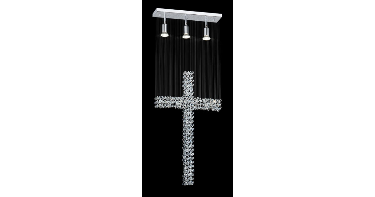 Nulco 248-CR-36-03 Crystal Three Light Down Lighting Cross Chandelier ...
