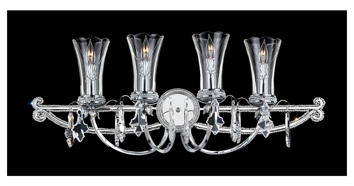 Nulco 8754-07 Crystal Four Light Up Lighting Bathroom Fixture from the ...