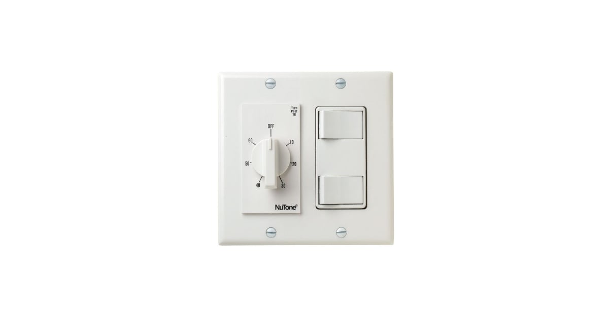 NuTone VS67WH Combination 60 Minute Timer and Two On/Off Switches ...