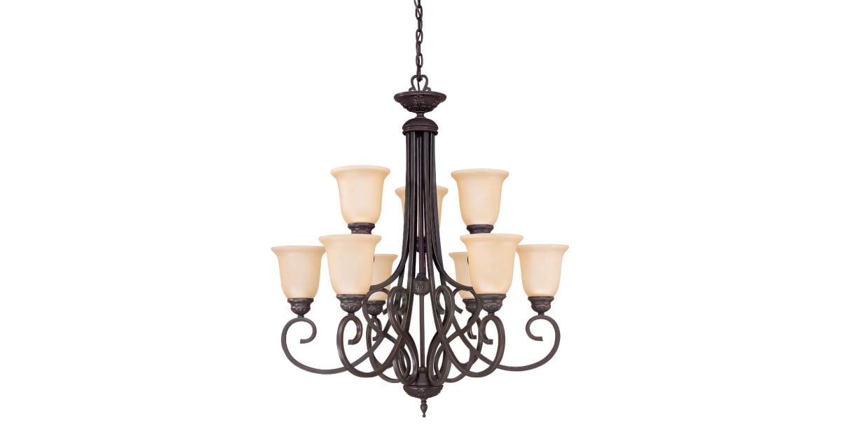 Nuvo Lighting 60/1763 Nine Light Up Lighting Two Tier Chandelier from ...